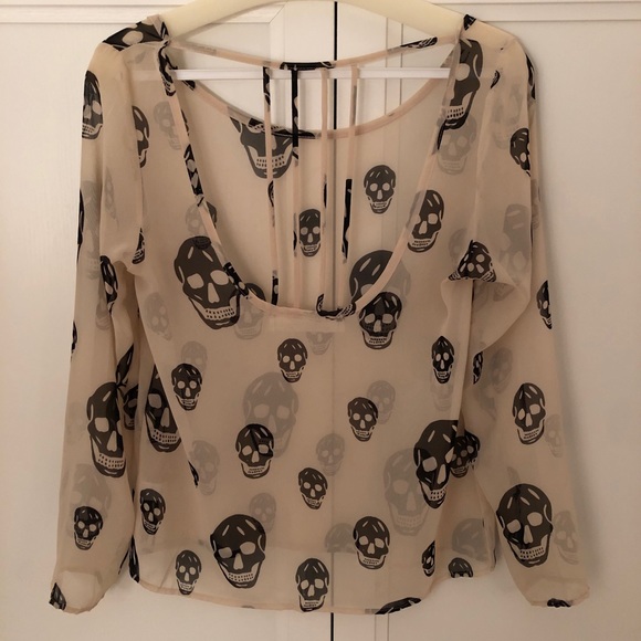 Vintage Havana | Tops | Vintage Havana Sheer Skull Blouse Size S | Poshmark